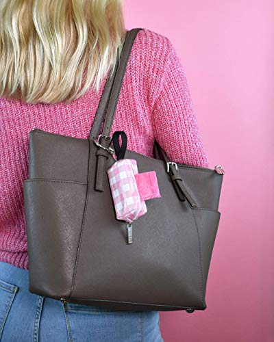Oh Baby Bags Dirty Diaper Bag Dispenser, Clip On Bag Holder Attaches to Any Diaper Bag, 48 Count Large Tie Handle Bags,