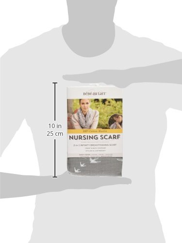 Bebe au Lait Premium Muslin Nursing Scarf, Lightweight and Breathable Cotton, One Size Fits All - Nightingale