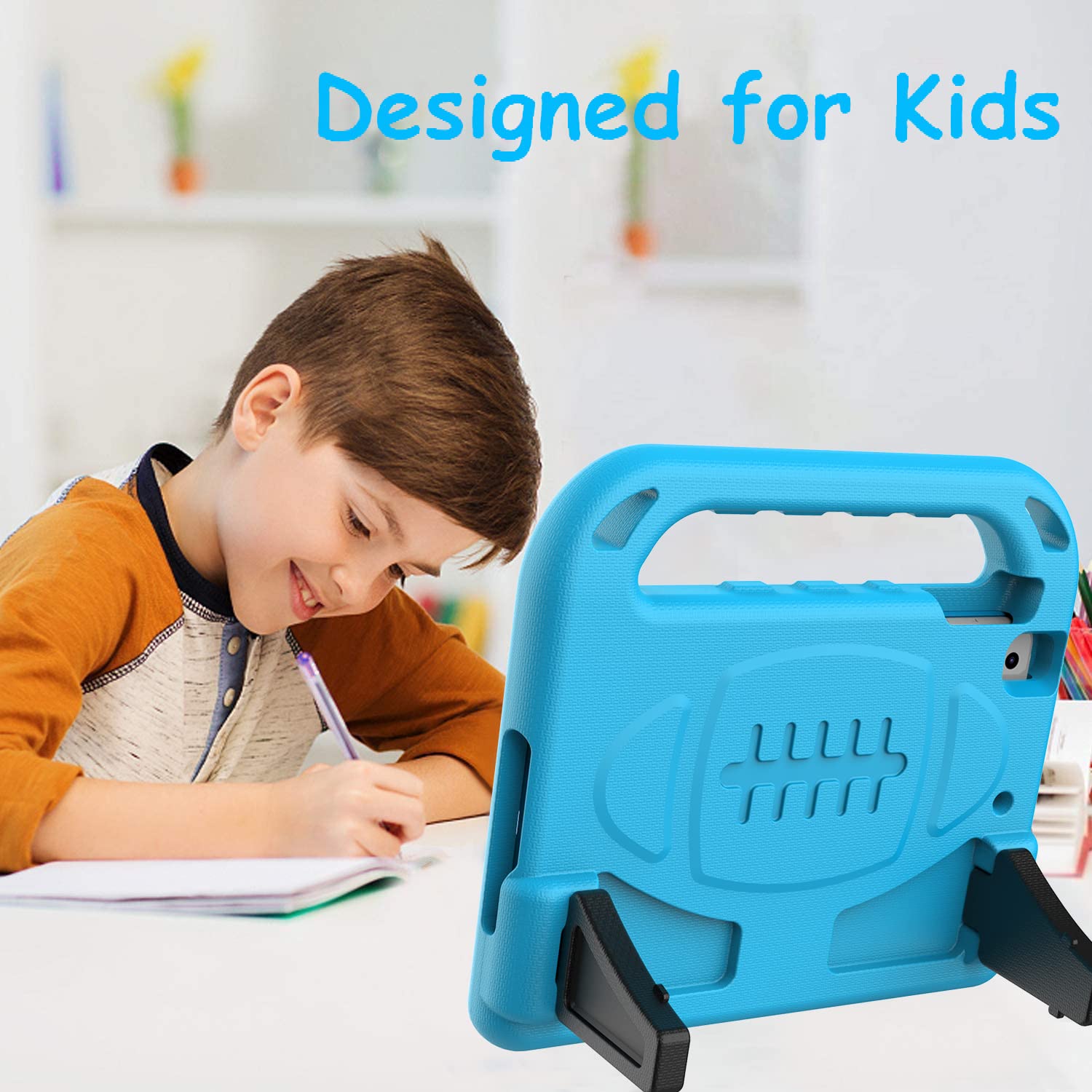 BMOUO Kids Case for iPad Mini 4/iPad Mini 5, iPad Mini 4/5 Case - Built-in Screen Protector, Shockproof Handle Convertible Stand Kids Case for iPad Mini 5th/4th Generation 7.9", Blue