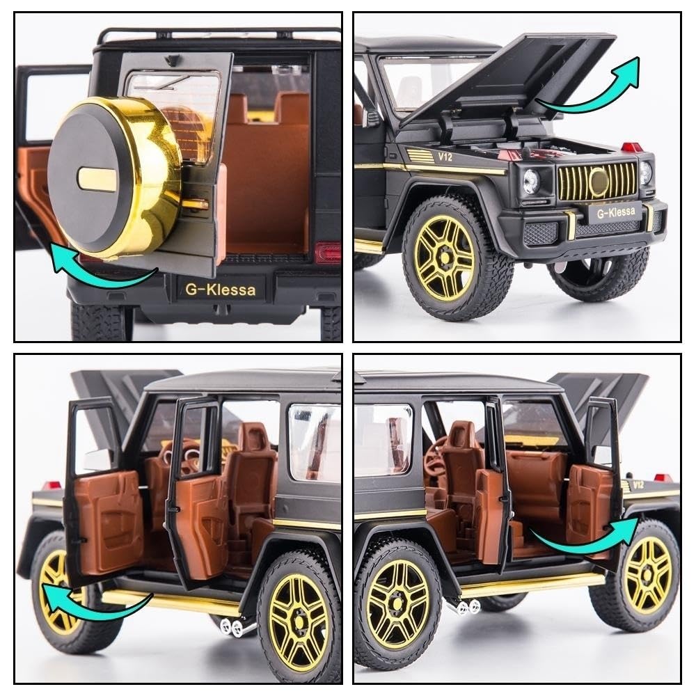BDTCTK 1/24 Benz G63 AMG Model Car, Zinc Alloy Pull Back Toy car with Sound and Light for Kids Boy Girl Gift (Pink)