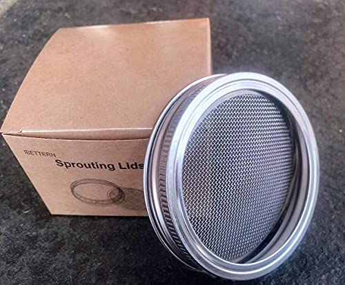 4 pack Mason jar Sprouting Lids wide mouth- stainless steel sprouting lids for wide mouth mason jars, growing Bean, Broccoli, seed