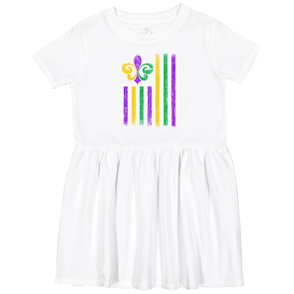 inktastic Mardi Gras Flag 2 Toddler Dress 2T White 33ed9
