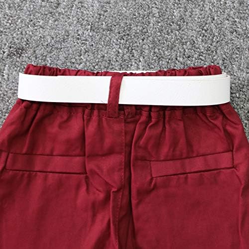 Mubineo Toddler Little Boy Kids Summer Floral Shirt Bermuda Shorts Outfit Set Clothes (White/Red, 3T)