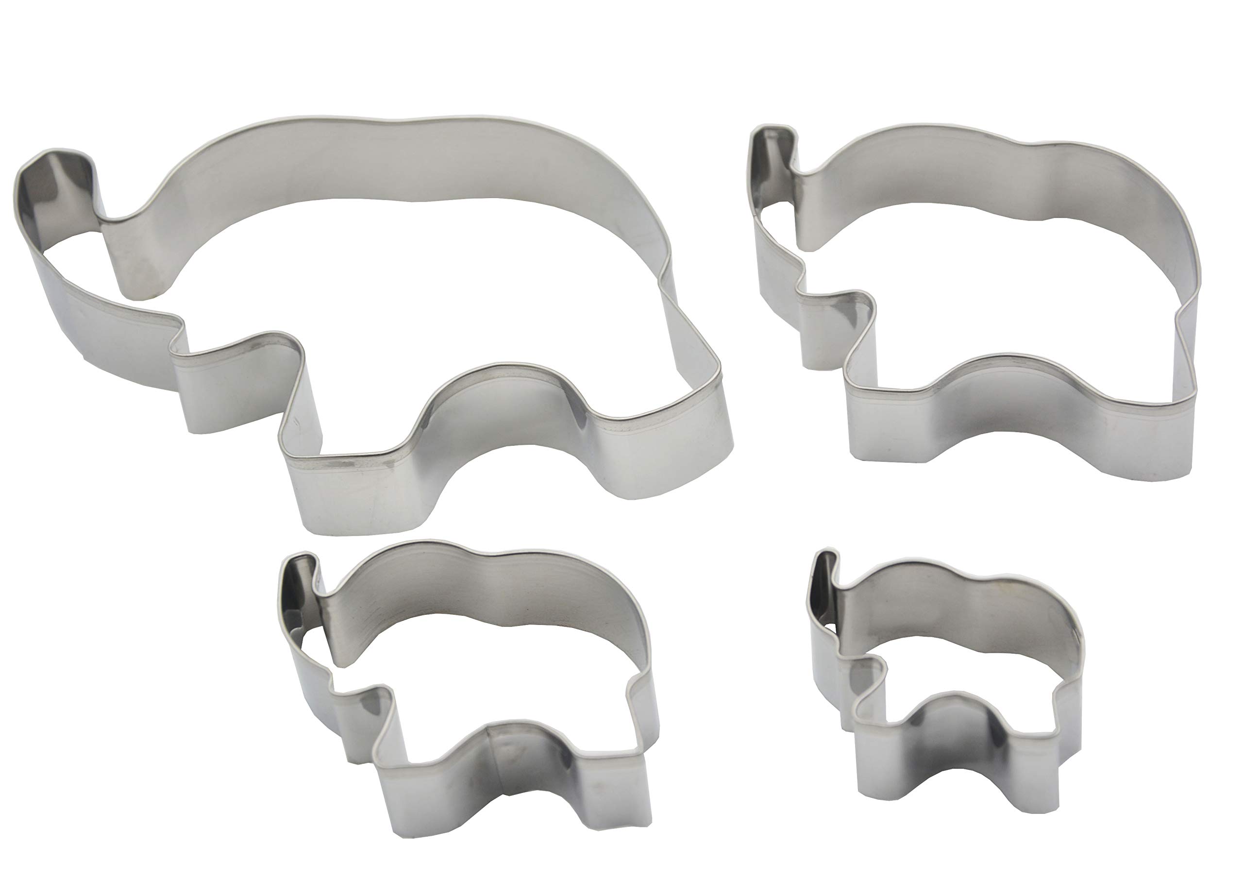 4 PCS Set Cute Elephant Shaped Stainless Steel Cake Fondant Cookie Mold Cutters