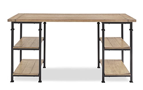 HOMELEGANCE Factory Metal Frame Writing Desk, Rustic Brown