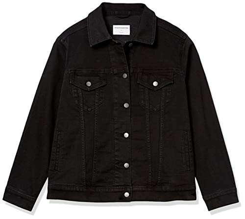 Amazon Essentials Women's Jean Jacket (Available in Plus Size), Black Wash, X-Large