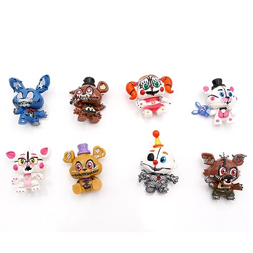 8 Pcs Five nights Cake Topper Set, PVC Five nights Figures Toy, Children's Birthday Cake Decoration and Shower Birthday Party Supplies.