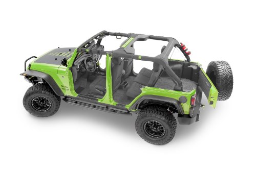 Bedrug - Jeep Liners | 2007 - 2018 Jeep Wrangler JK UNLTD 4 Door, Front Floor Liners (Includes Heat Shields) | Grey - 4 pc. | BRJK07F4