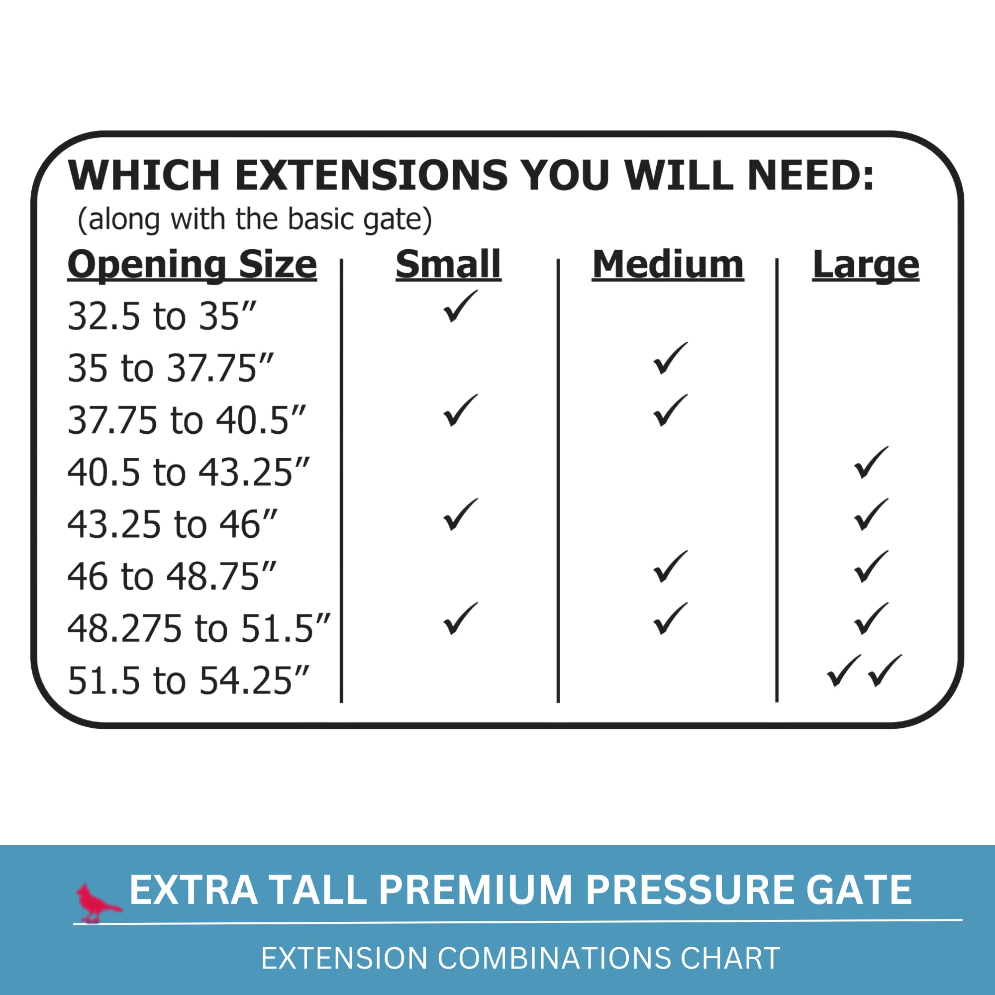 Cardinal Gates XTPPG Extra Tall Pressure Mounted Baby Gate - Adjustable Indoor Dog Gate - 36 Inch Tall Steel Safety Gate for Kids & Pets - 29.5 to 32.5 Inches Wide - Black