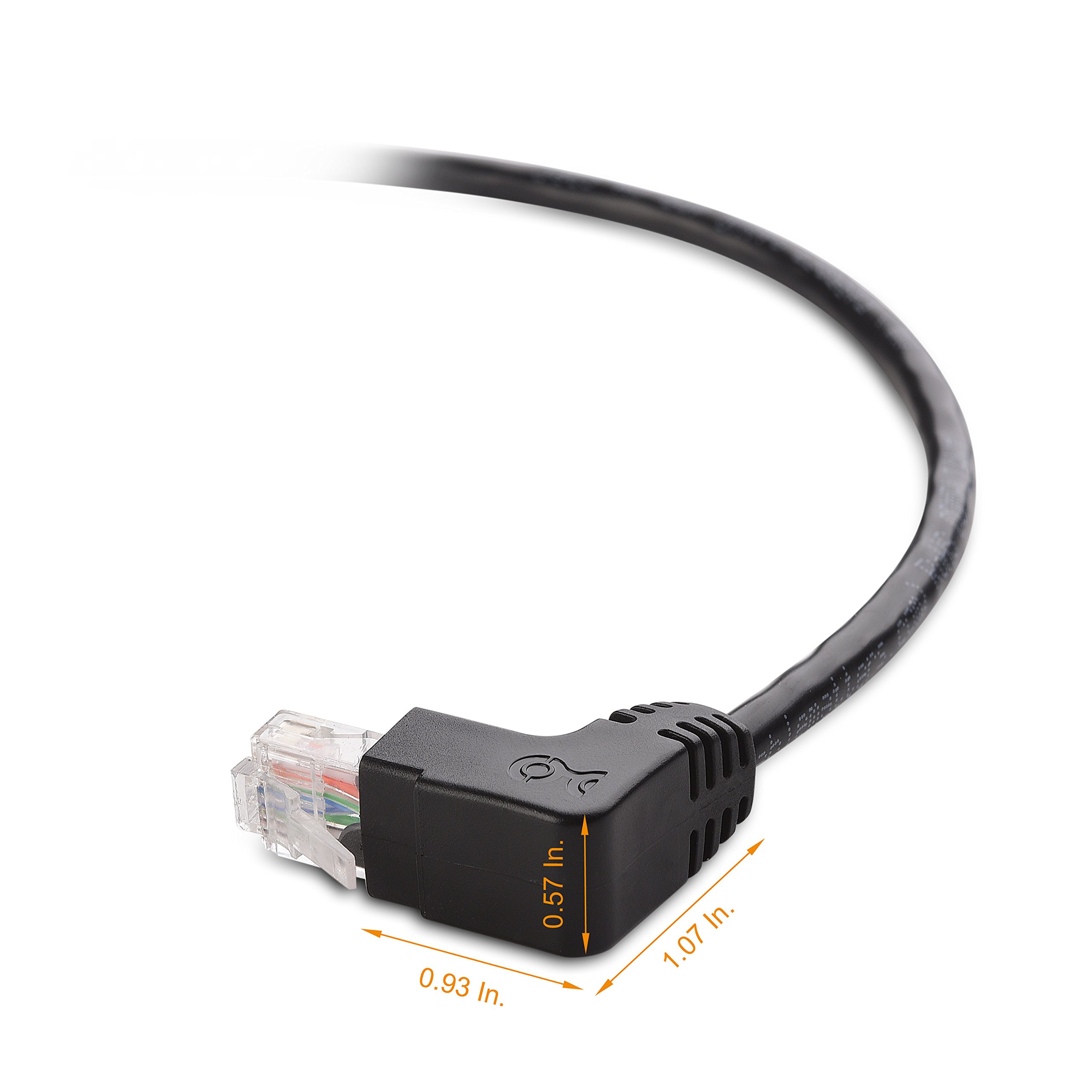 Cable Matters 10Gbps Combo-Pack 90 Degree Cat 6, Cat6 Right Angle Ethernet Cable 10 ft (Right Angle Down + Right Angle Up)