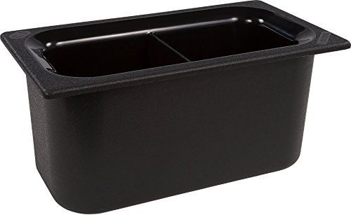 Carlisle FoodService Products CM110303 Coldmaster ABS Third-Size Divided Food Pan, 3.40 qt. Capacity, 12.68" x 6.89" x 6.01", Black