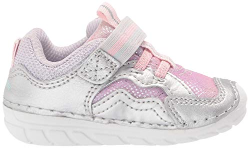 Stride Rite baby girls Soft Motion Kylo Sneaker, Silver/Multi, 6 Wide Infant US