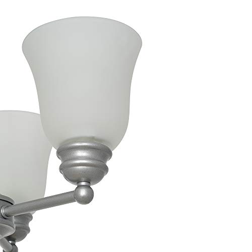 Amazon Brand โ Ravenna Home Classic 3 Light Semi-flush Mount Chandelier, Bulbs Included, 14.5"H, Silver