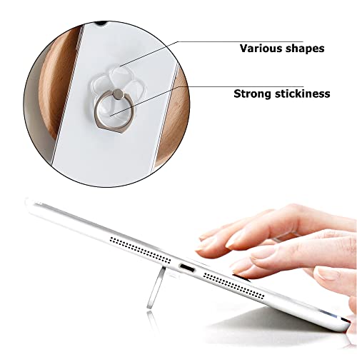 8 pcs Transparent Cell Phone Ring Holder, CNYMANY Finger Grip Kickstand Stand for Universal Smartphone Case Accessories - 8 Shapes