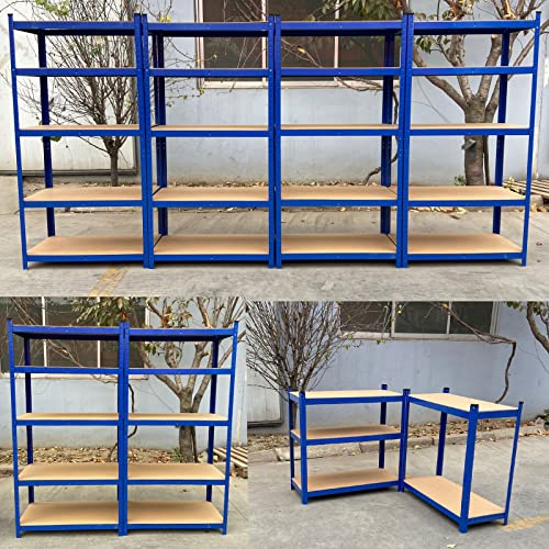 5-Tier Meta Garage Shelving,Heavy Duty Storage Shelves for Garage Storage,875kg Capacity Adjustable Metal Shelves for Storage Shelving, Heavy Duty Shelving, Industrial Storage Racks,148x70x30cm