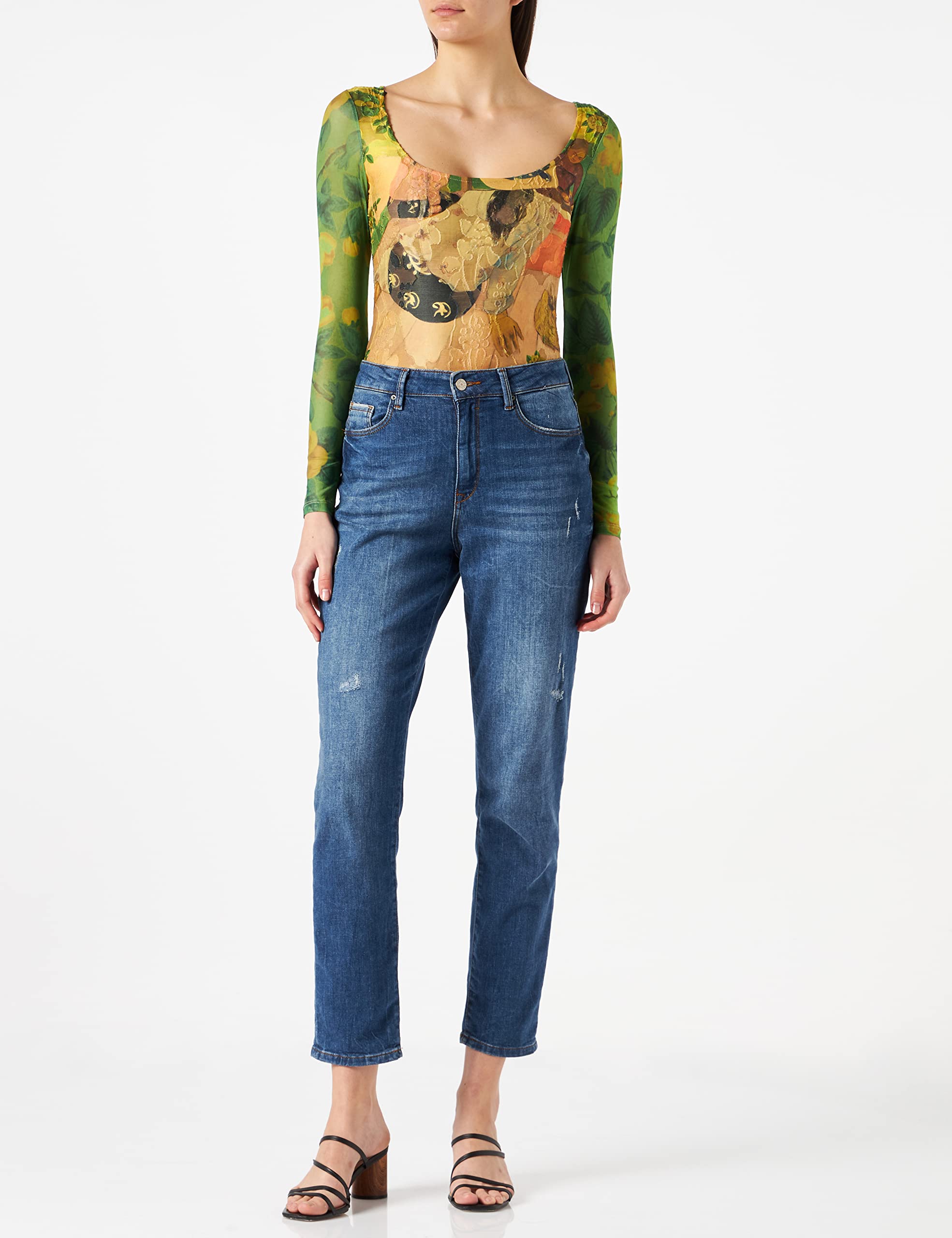 Desigual woMens Casual Blouse, Green, Small US