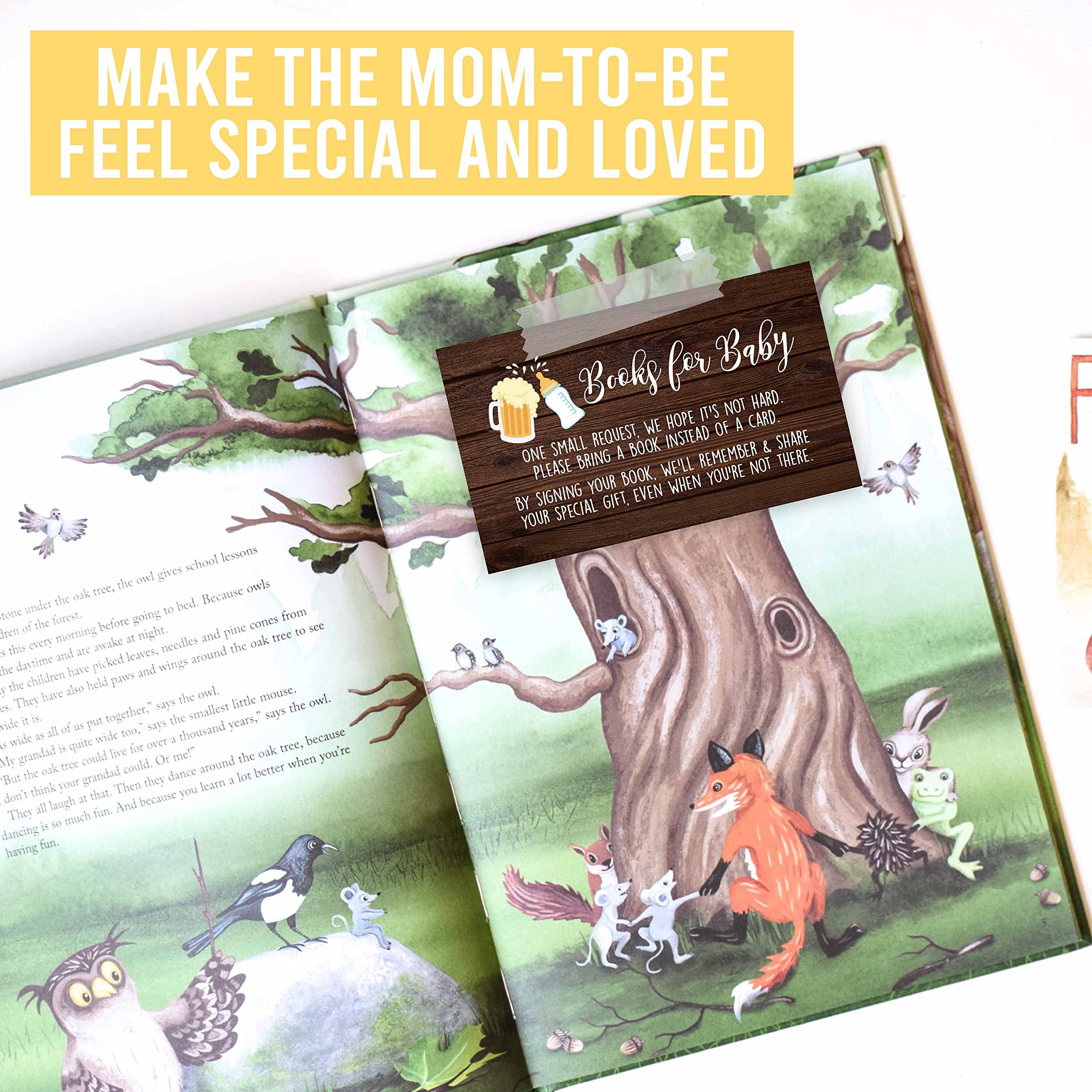 Hadley Designs - Books for Baby Shower Request Cards - Bring A Book Instead of A Card - 25 Pieces