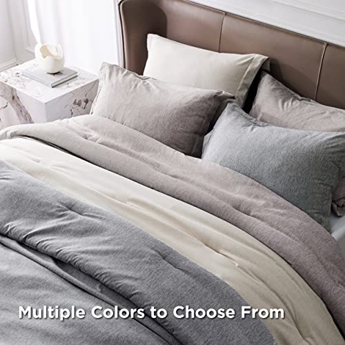 Bedsure Queen Comforter Set Kids - Beige Queen Size Comforter, Soft Bedding for All Seasons, Cationic Dyed Bedding Set, 3 Pieces, 1 Comforter (90"x90") and 2 Pillow Shams (20"x26"+2")