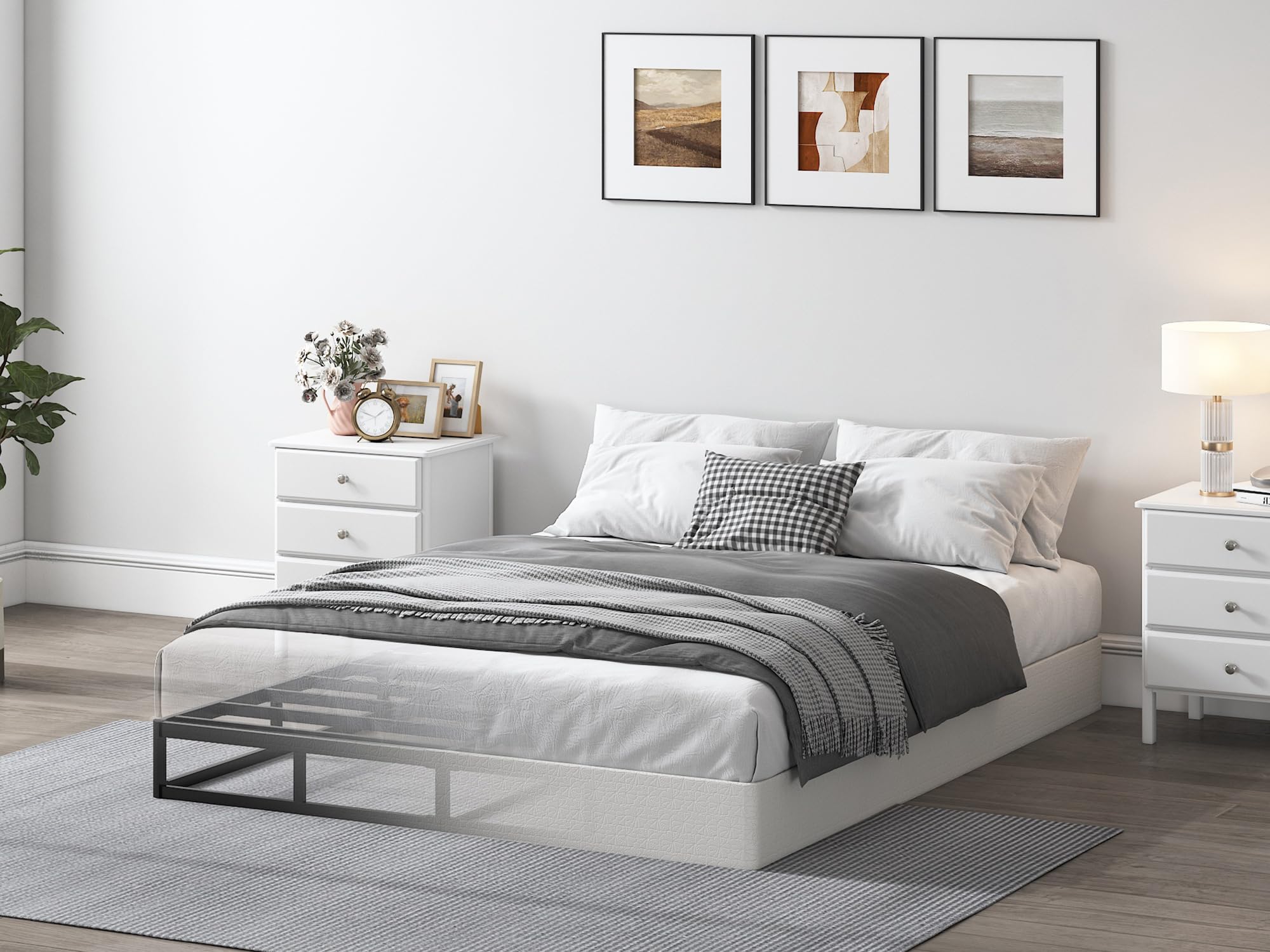 QEROMY Queen Box Spring - 7 in High Profile Box Spring for Queen Bed, Sturdy Metal Frame Mattress Foundation, Easy Assembly, Quiet & No Noise