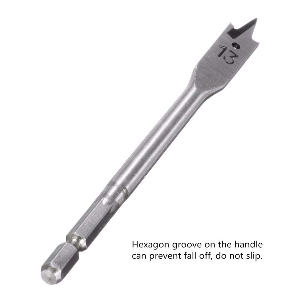 hwangli 6-40mm Flat Wood Drill Bits Carbon Steel Spade Hex Shank Cutter Carpenter Tool 18mm