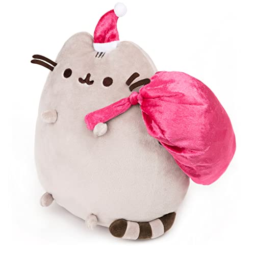 GUND Santa Claws Pusheen Holiday Plush Stuffed Animal Cat, Gray and Pink, 9.5β