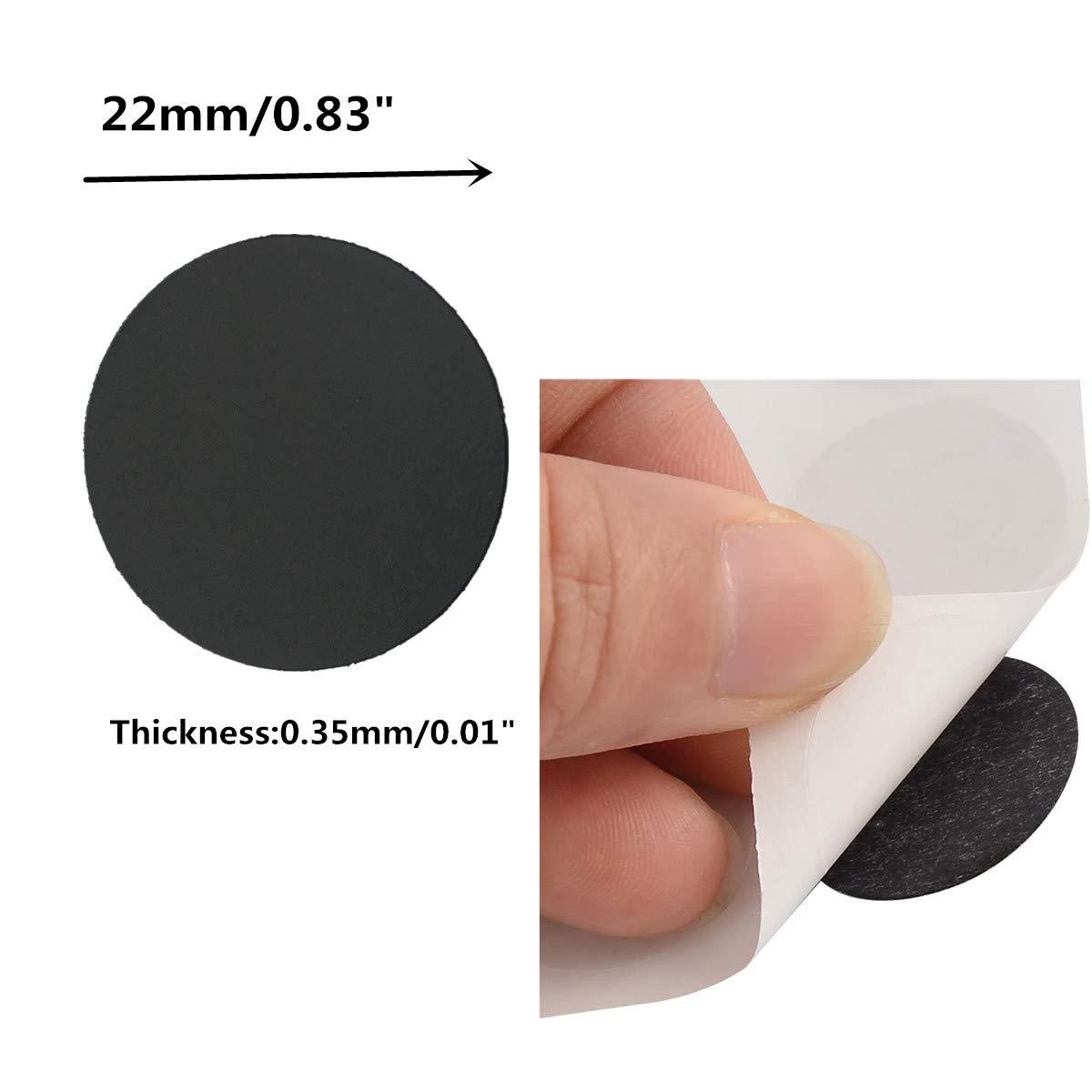 HFBlins 10 Sheets Screw Hole Covers Stickers, PVC Material Self Adhesive Screw Covers Caps, 21mm Dustproof Sticker 54 pcs in 1 Sheet Wooden Furniture Accessories (Black)