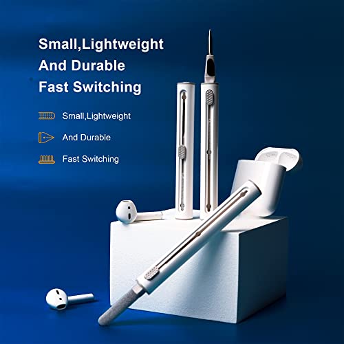 Bluetooth Earbuds Cleaning Pen 3 in 1 Cleaner Kit Earphone Brush, Multi-Function Portable Soft Cleaning Brush Pen Tools for Airpods Pro 1 2 3 Camera Lens Phone in-Ear Headphones Case