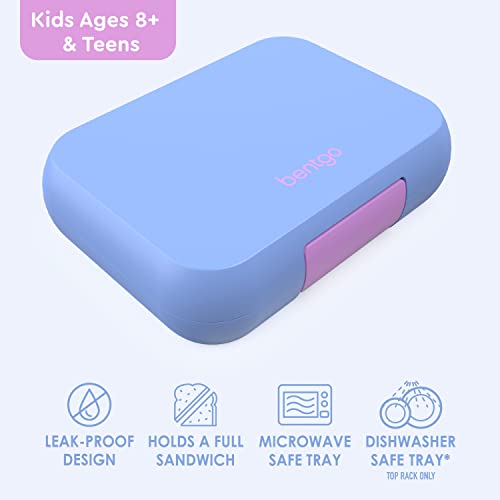 Bentgo® Pop - Bento-Style Lunch Box for Kids 8+ and Teens - Holds 5 Cups of Food with Removable Divider for 3-4 Compartments - Leak-Proof, Microwave/Dishwasher Safe, BPA-Free (Periwinkle/Pink)