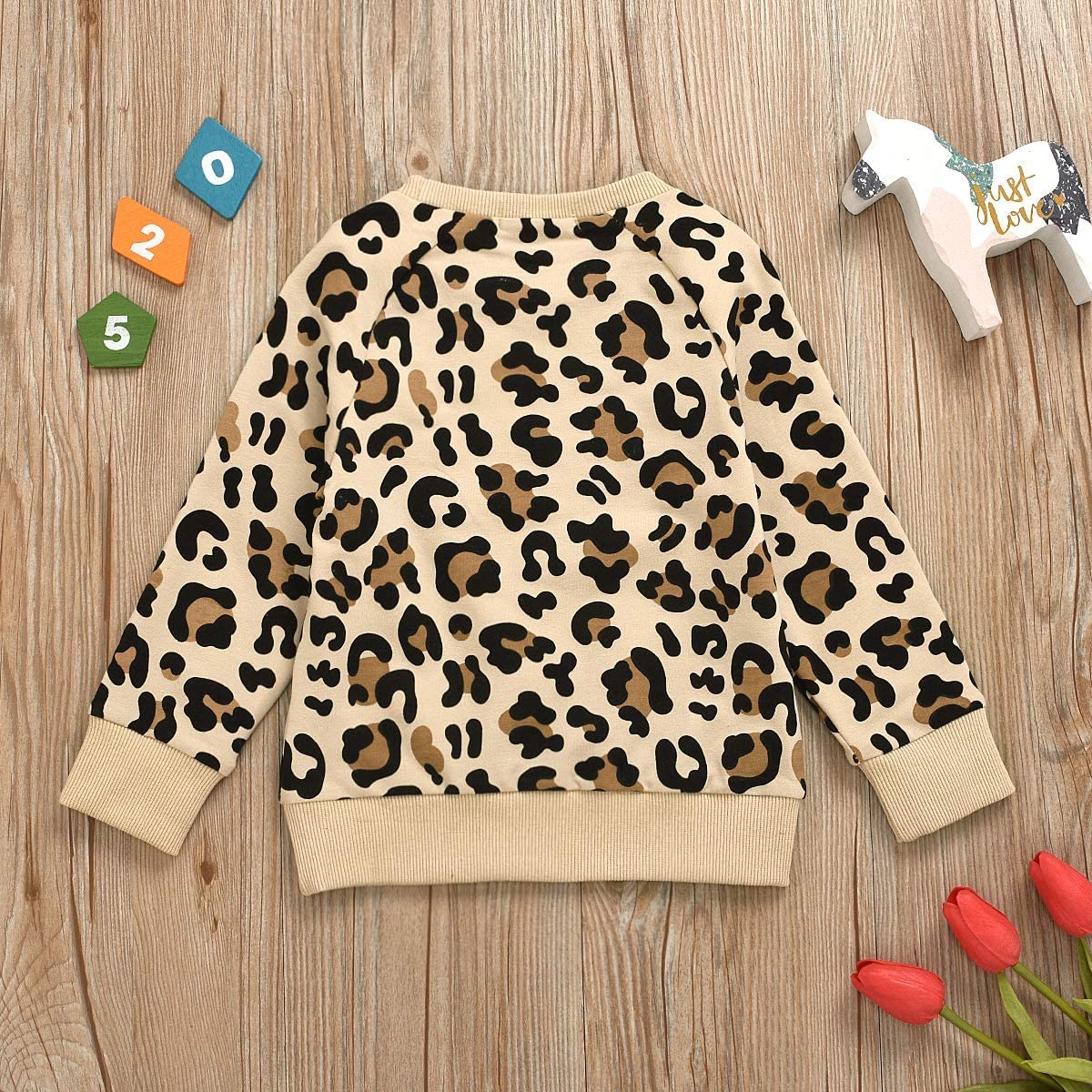 BOEBNOZCV Toddler Baby Girls Boy Leopard Print Sweater Long Sleeve Pullover Tops Blouse Sweatshirt Autumn Clothes (Leopard,5-6T)