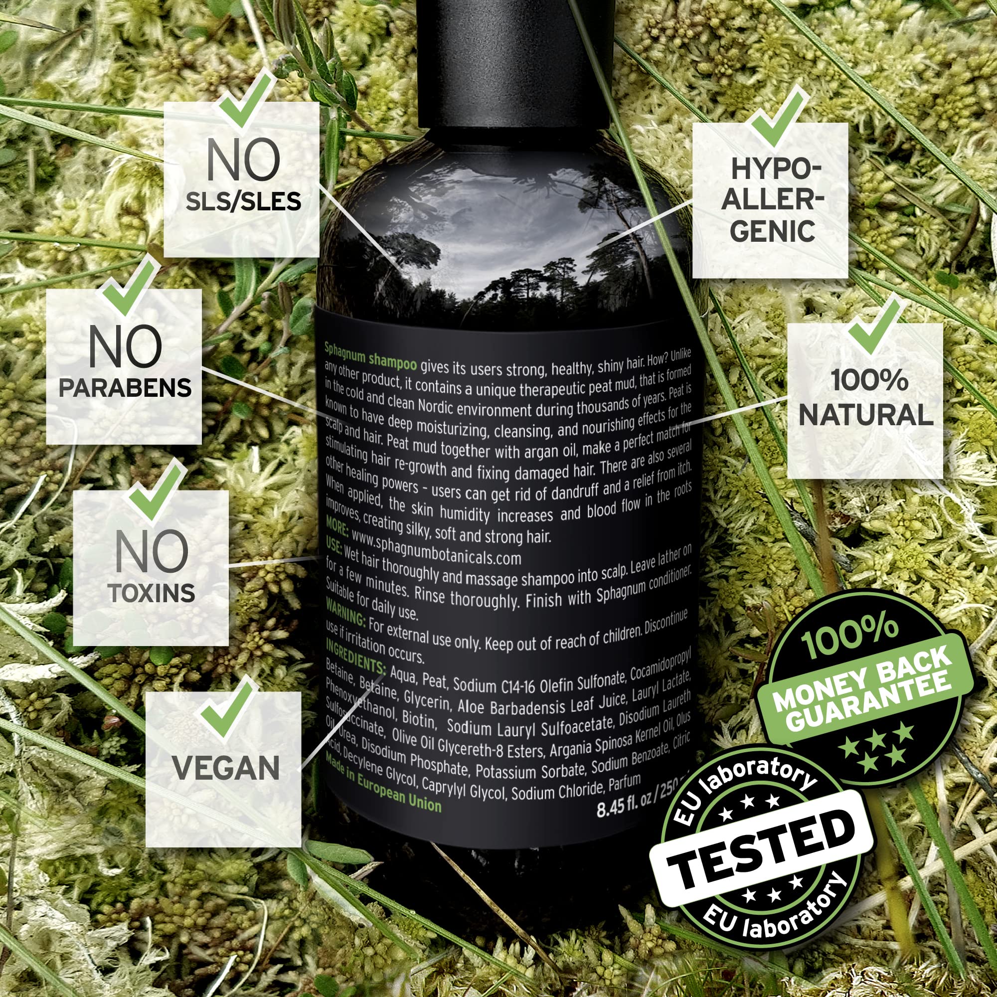 Hair Growth Shampoo for Men - Natural Biotin Boost with Argan Oil, Aloe Vera and Peat Mud - Effective Hair Loss Treatment for Thinning Hair - Helps With Dandruff
