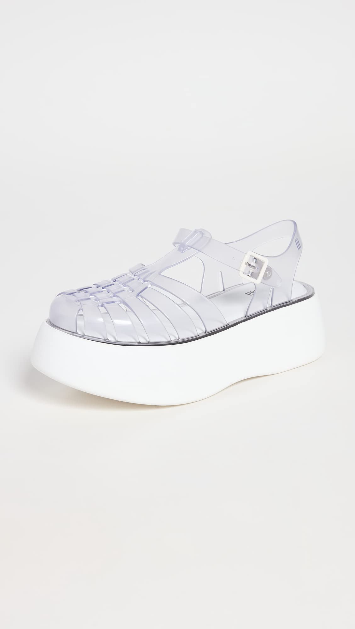 Melissa Women's Possession Plato Sandals, Clear/White, 10 Medium US