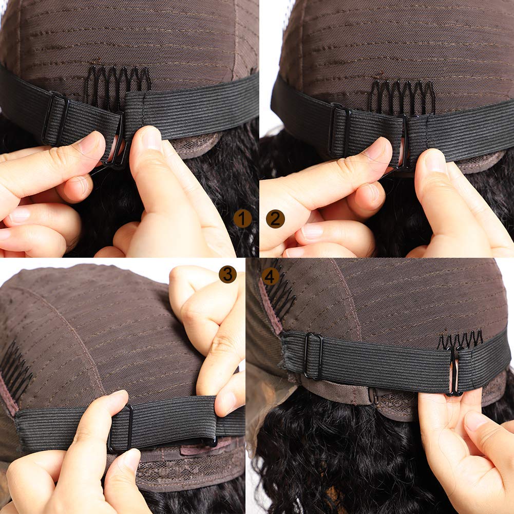 PIESOYRI 6PCS Adjustable Elastic Bands for Wigs, Adjustable Wig Straps for Making Wig Glueless, Adjustable Wig Bands for Keeping Wigs in Place (Size: 1 * 14inches)
