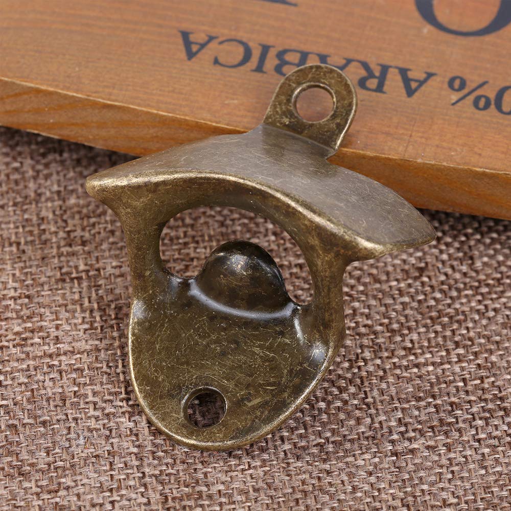 4 PACK Vintage Style Cast Iron Wall Mount Bottle Opener Includes 8pcs Mounting Screws,Great for Bars KTV Hotels Homes