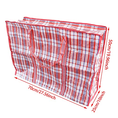 80L Extra Large Storage Bag SQXBK 70x50x25cm/28x20x10inch Red Checkered Water Resistant Organizer Bag Moving Bag Carrying Tote with Zipper and Carrying Handle for Clothes Bedding Comforter, Pillow