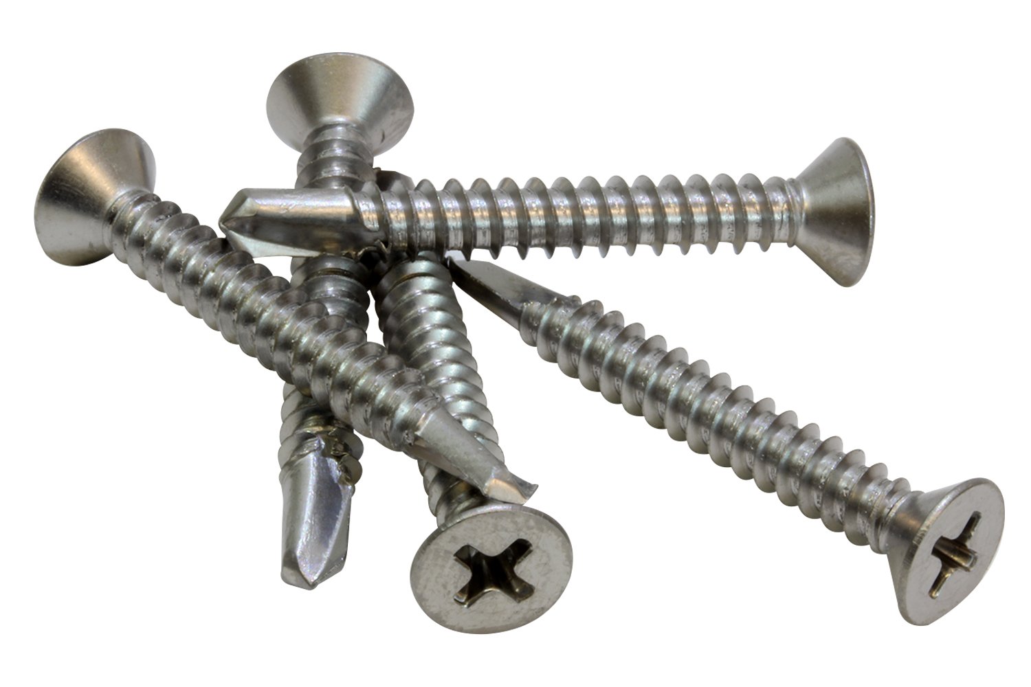Bolt Dropper #10 X 1-1/2'' Stainless Flat Head Phillips Self Drilling Screw, (25 pc), 18-8 (304) Stainless Steel Screw by Bolt Dropper