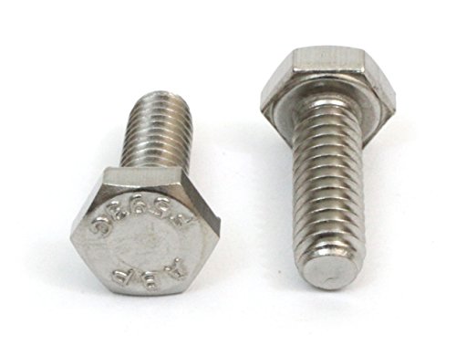 Bolt Dropper 5/16""-18 x 1 Stainless Hex Head Bolts (50 pk) - 18-8 Stainless Steel Self Tapping Sheet Metal Screws for Indoor and Outdoor Use, DIY Projects, Woodworking and More
