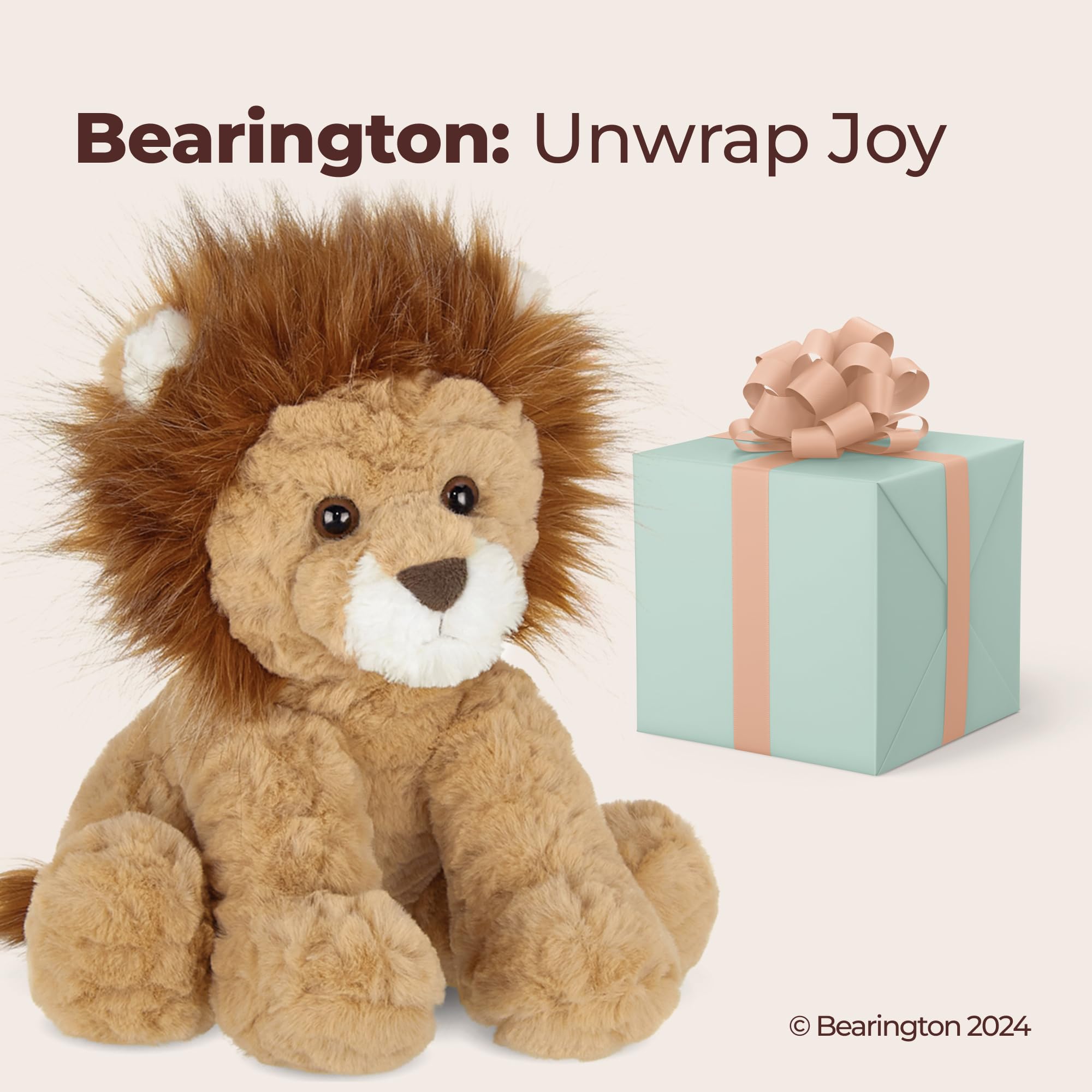 Bearington Collection Roary Lion 11 Inch Stuffed Lion - Stuffed Animal - Plush Lion