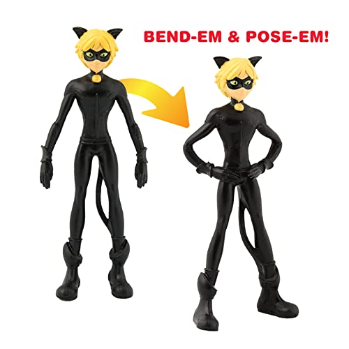 Bend-EMS - Miraculous Ladybug - The Original Bendable, posable Actions Figures from The 90's are Back! Great Birthday Gifts for Kids, Boys, and Girls