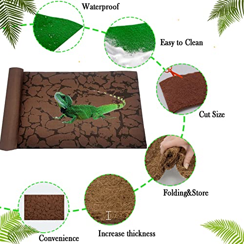 BNOSDM Reptile Carpet Mat Terrarium Liner Bedding Reptile Cage Mat Supplies for Tortoise Lizard Leopard Gecko Snake Chameleon 39ββ x 20ββ