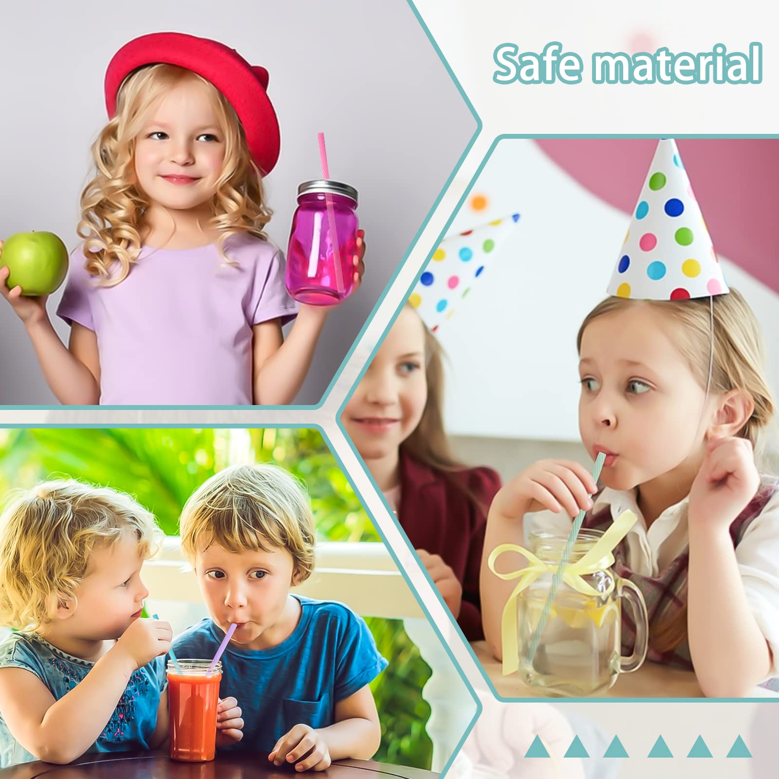 4 Set Reusable Straws Silicone Drinking Straws with Cleaning Brush and Case Portable Reusable Straws for Cold or Hot Drinks Picnic Party Travel Outdoors