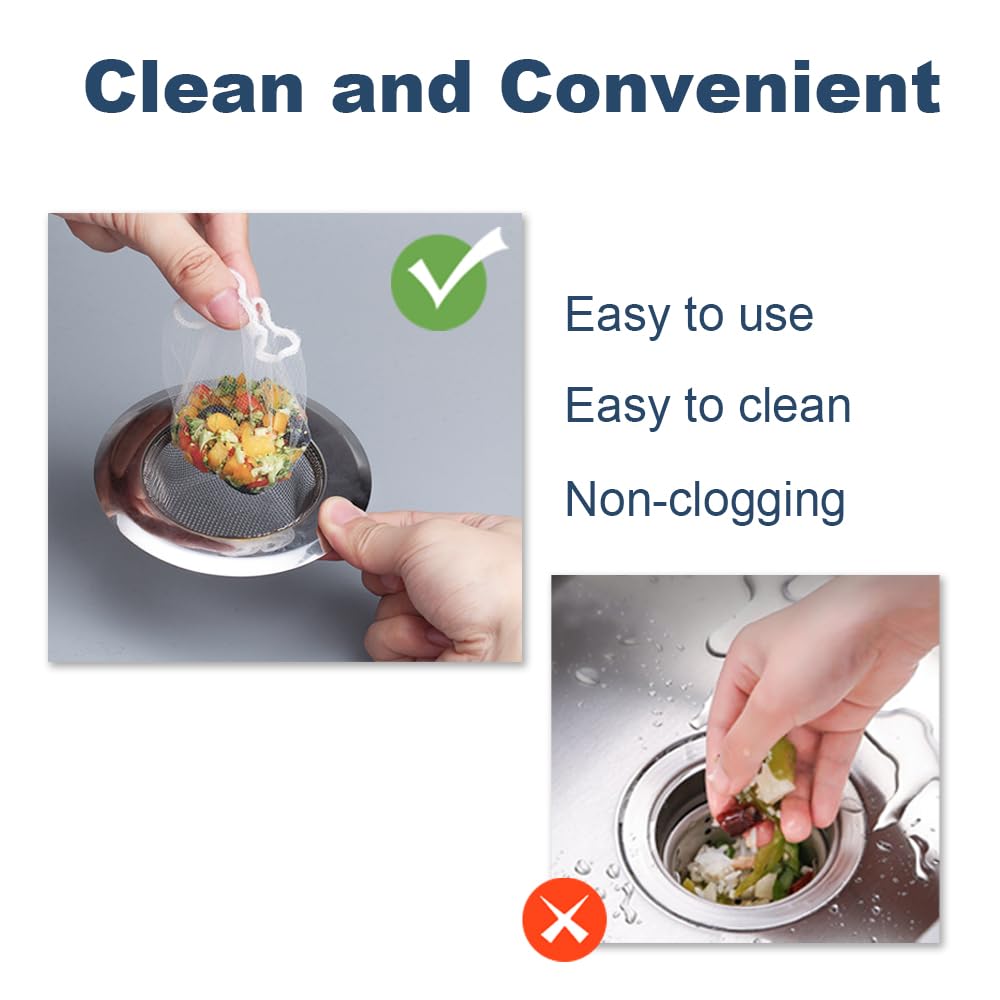 250 PCS Kitchen Disposable Mesh Sink Strainer Bag and PP Extraction Box Fits Sink Strainer Elastic Anti-Clogging Eco-Friendly Sink Drain Strainer Collecting Kitchen Food Waste Garbage