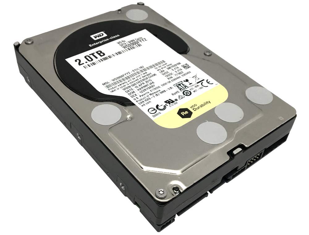 WD RE 2 TB Enterprise Hard Drive: 3.5 Inch, 7200 RPM, SATA III, 64 MB Cache (WD2000FYYZ) (Old Model) (Renewed)