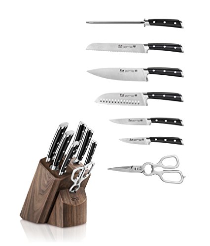 Cangshan TS Series 1020878 Swedish 14C28N Steel Forged 8-Piece Knife Block Set, Walnut