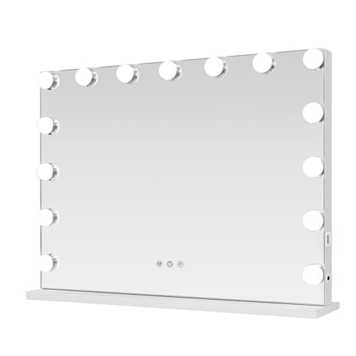 SHOWTIMEZ Vanity Mirror Makeup Mirror with Lights, Hollywood Vanity Makeup Mirror with LED Lights for Dressing Room & Bedroom, W22.8xH17.5in.