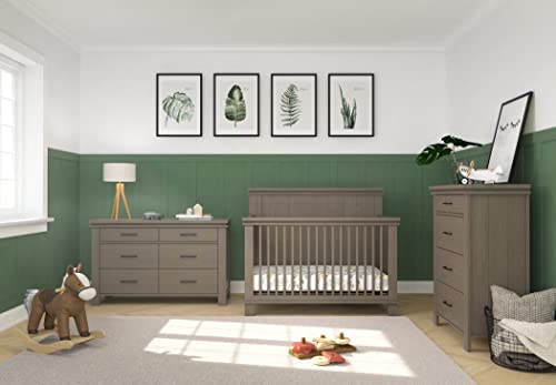 Child Craft Denman 4 Drawer Chest, Storage for Nursery or Kids Room (Crescent Gray)