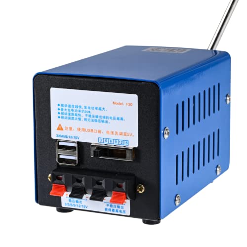 20W Portable Generator Manual Power Supply for Camping Off-grid Emergency Backup Hand Crank USB Charger
