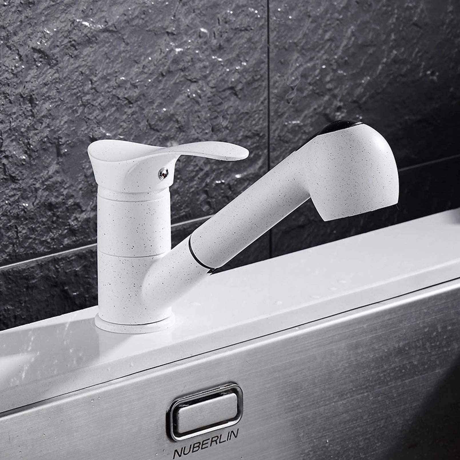 Bathtub Deck Mount Brass Kitchen Faucets Mixers Single Handle White Pull Out Kitchen Water Tap