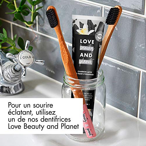 Love Beauty And Planet Manual Toothbrush Soft Vegan Handle, Natural Bamboo Handle, Charcoal Infused Bristles, Vegan Certified x 1