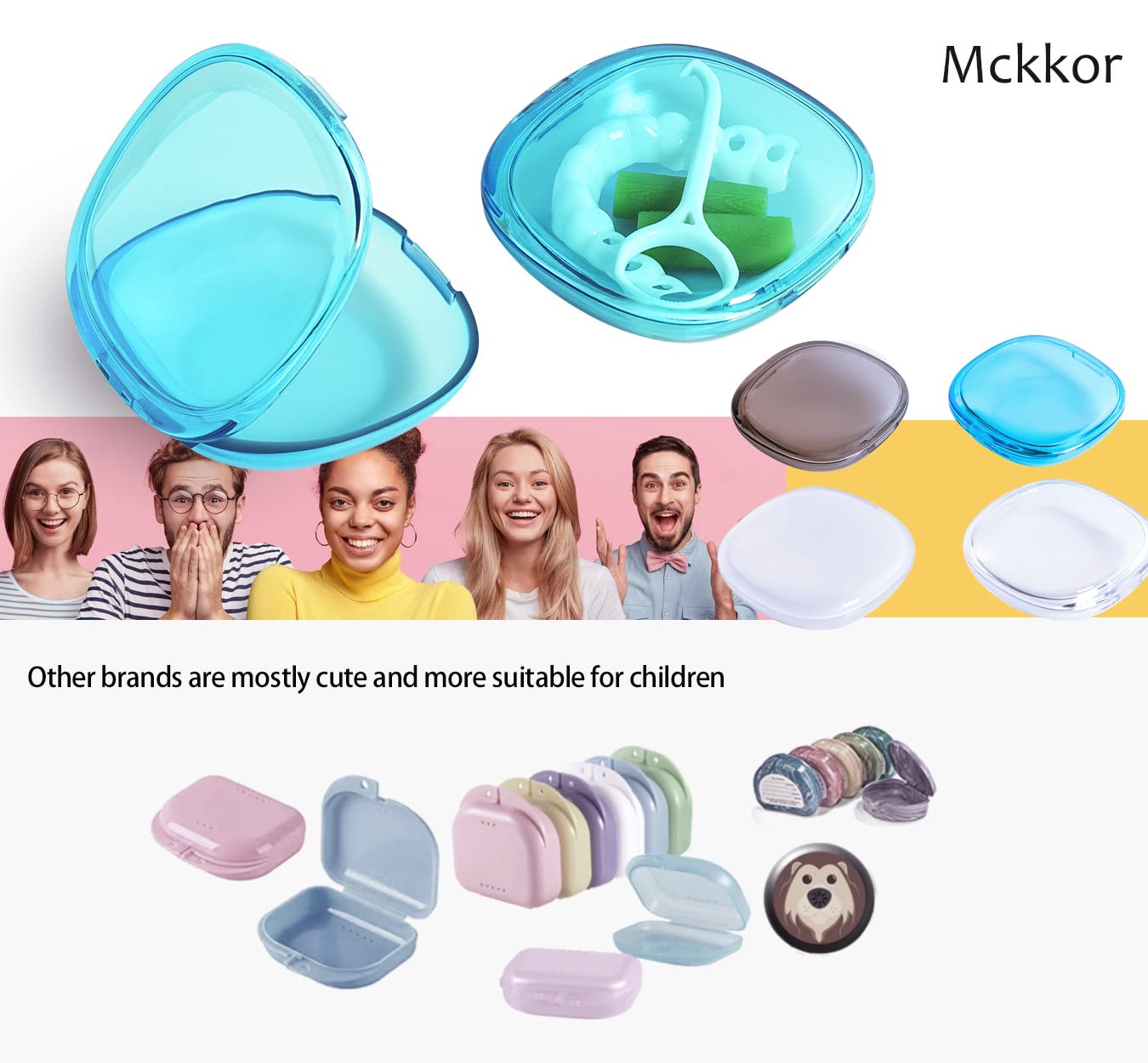 Retainer Case, Orthodontic Retainer Case, Oral care box, Beautiful And Durable, Compact And Easy To Carry (Gray)
