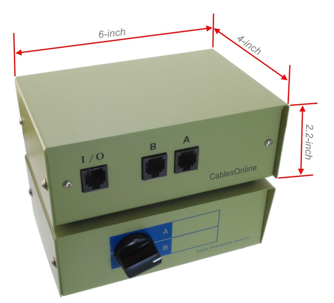 CablesOnline 2-Way A/B RJ45 Metal Rotary Manual Switch Box (SB-034)